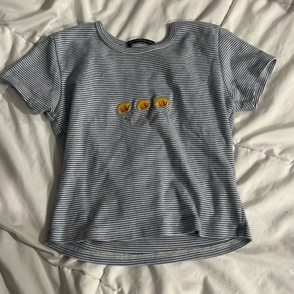 Brandy Melville | Tops | Blue And White Strip Brandy Top Has Cute ...